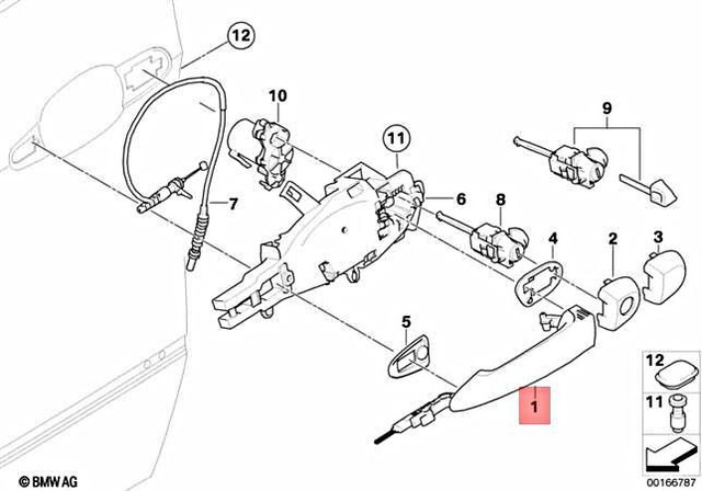 2008 BMW M3 Door Handle Left Driver Comfort Access Coupe E92 2007-2013 ...