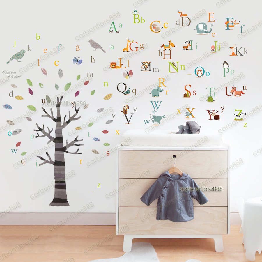 Huge Alphabet ABC Tree Wall Stickers Art Decal Educational Kids ...