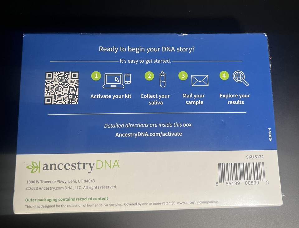 Ancestry DNA Test Kit DNA Activation Kit Sealed 855189008008| eBay