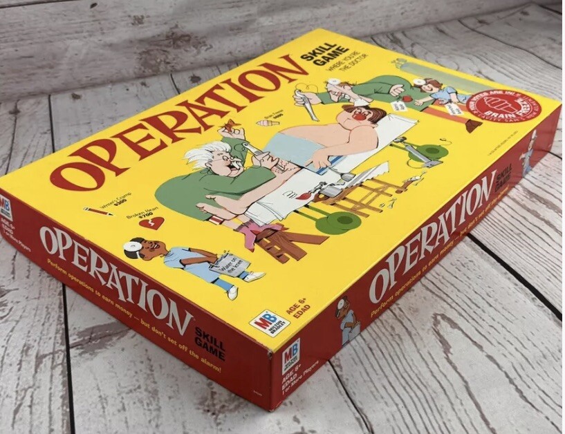 Vintage Operation Game Hasbro Funny Family Board Skill Coordination ...