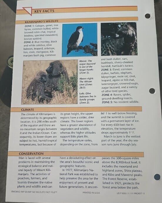 Wild Life Fact-File Group 10 World Habitats #10 | eBay