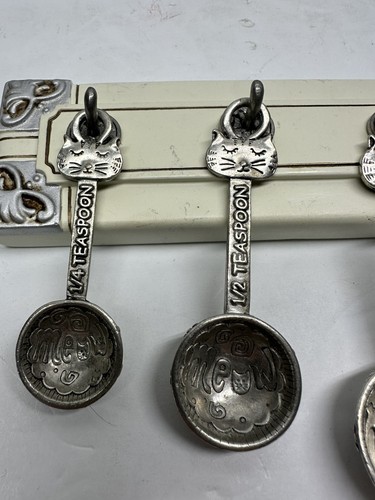 Ganz 4 Piece Ornate Metal Kitty Cat Meow Measuring Spoon Set with ...