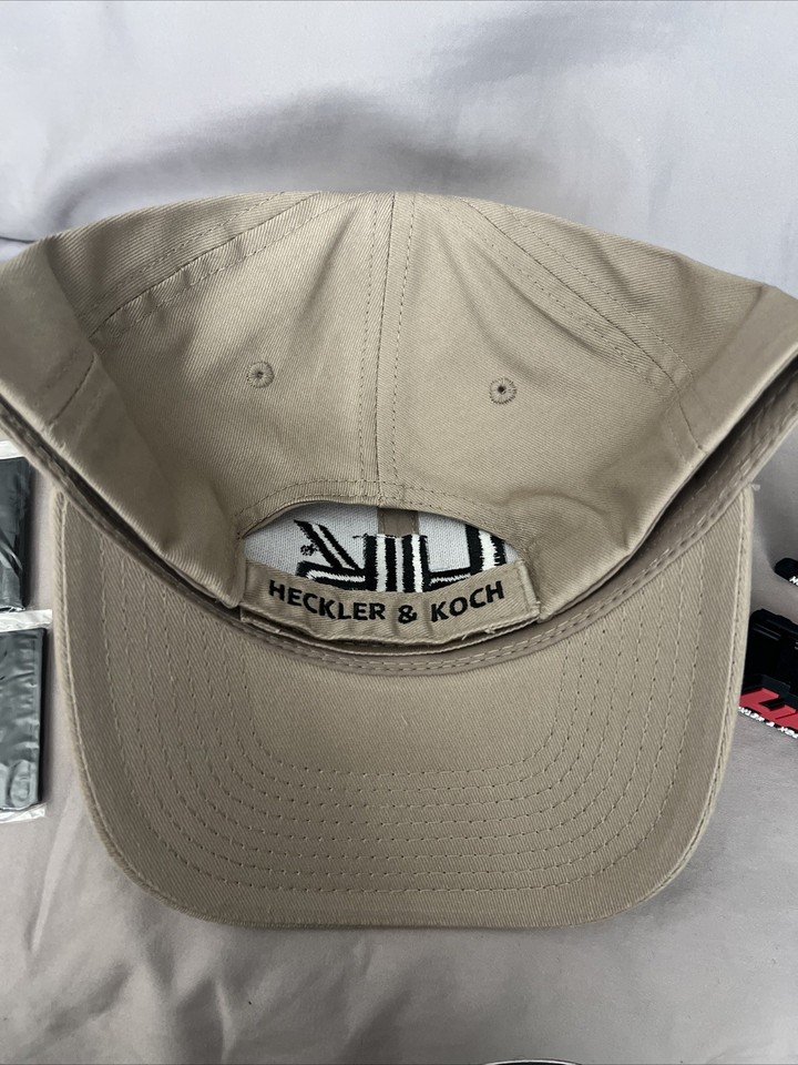 HK Heckler & Koch Shooting Tan Ball Cap Strapback With Stickers And ...