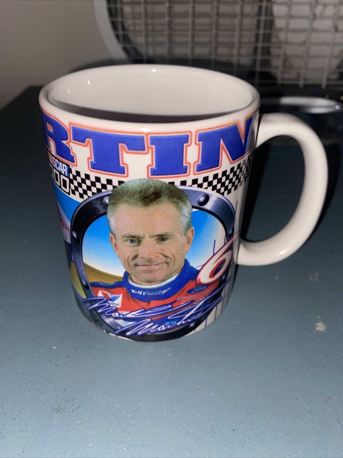 Vintage MARK MARTIN Valvoline Car #6 NASCAR Racing Collectible Coffee ...