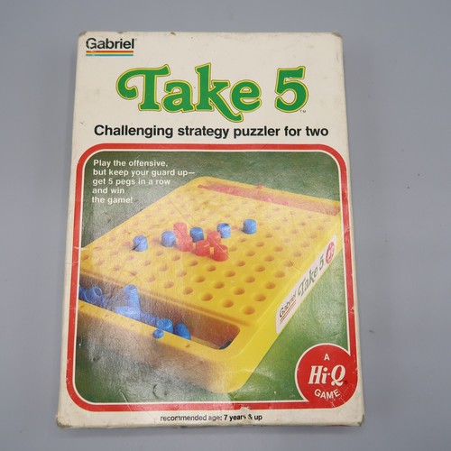 Vintage Gabriel Take 5 Game Hi-Q Strategy Game Instructions Box Pegs | eBay
