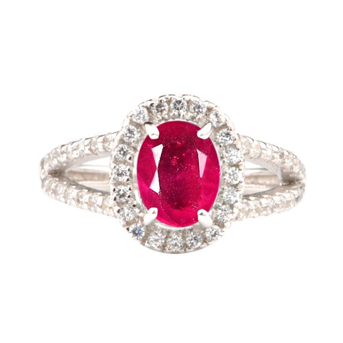 14KT White Gold 1.50Ct 100% Natural Burmese Red Ruby IGI Certified Diamond Ring | eBay