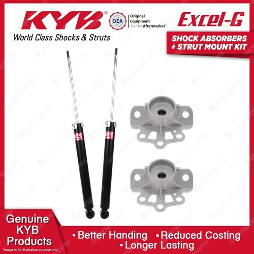 2x Rear KYB Shock Absorbers + Strut Mount Kit for Opel Corsa SL A14XER ...