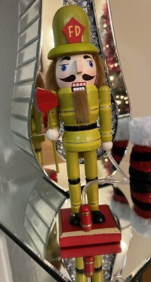 Firefighter Fireman Wooden Nutcracker Christmas decoration New | eBay