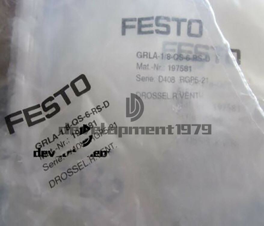 ONE NEW FESTO GRLA-1/8-QS-6-RS-D 197581 Flow Control Valve | eBay