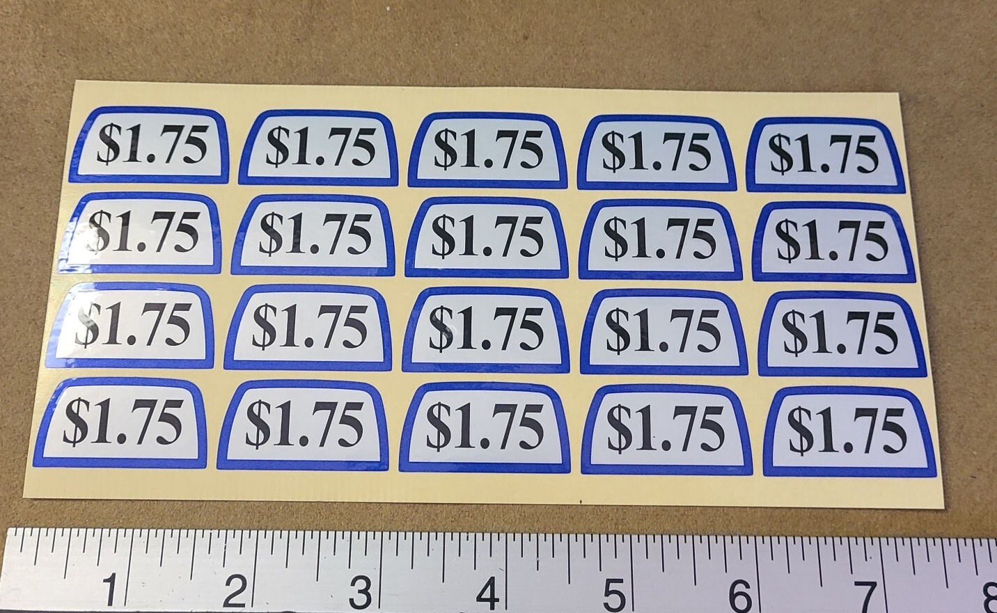 ESD $1.75 price decals for Vertical 8 coin chute slides , qty. 20 for 1 ...