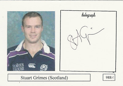 Stuart Grimes SCOTLAND RUGBY PLAYER SIGNED PHOTO CARD ORIGINAL ...