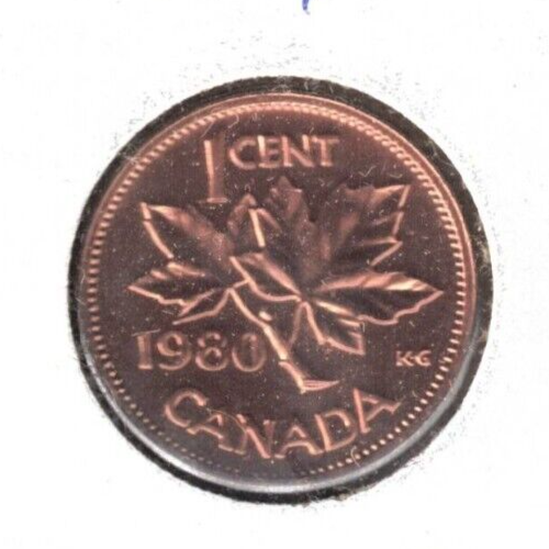 1980 Canadian Proof Like One Cent Elizabeth II & Maple Leaf Coin! | eBay