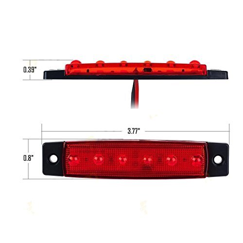 Red Led Side Marker Lightspack Of 20 6 Led 2835 Smd Clearance Lamps For ...