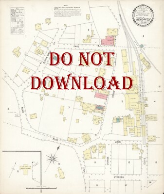 Newcastle California COPY 1899 Detailed Town Map 17" X 20" Print | eBay