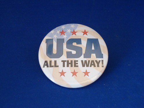 "USA ALL THE WAY" Lot of 12 BUTTONS pins pinbacks 2 1/4" badges NEW Big ...