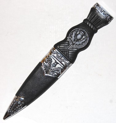 Large Celtic Scottish Sgian Skean Dubh Dirk Dagger 10.5" Knife Thistle ...