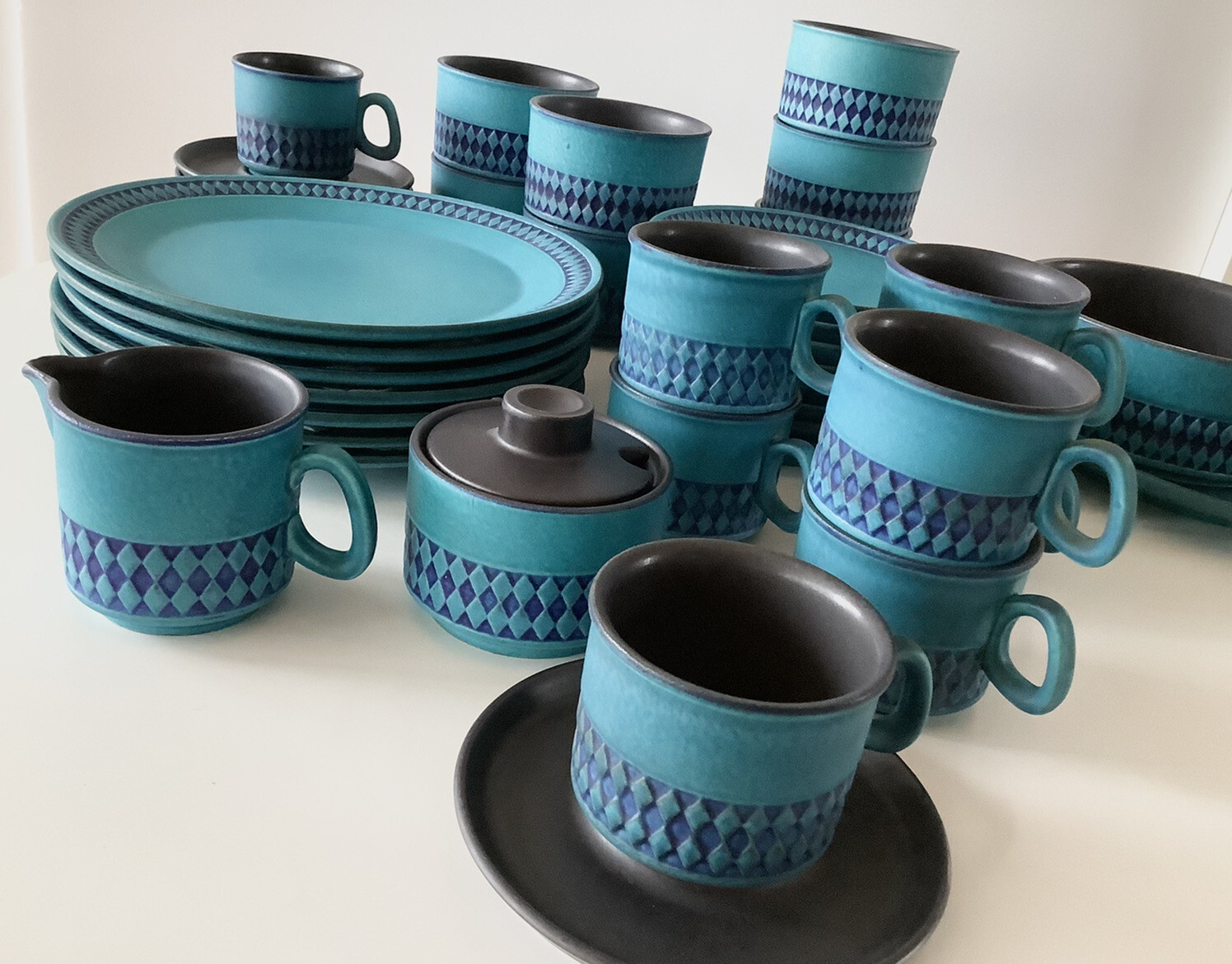 Ceramano Hans Welling 43 Piece Sapphire Blue Stoneware West Germany 60s ...