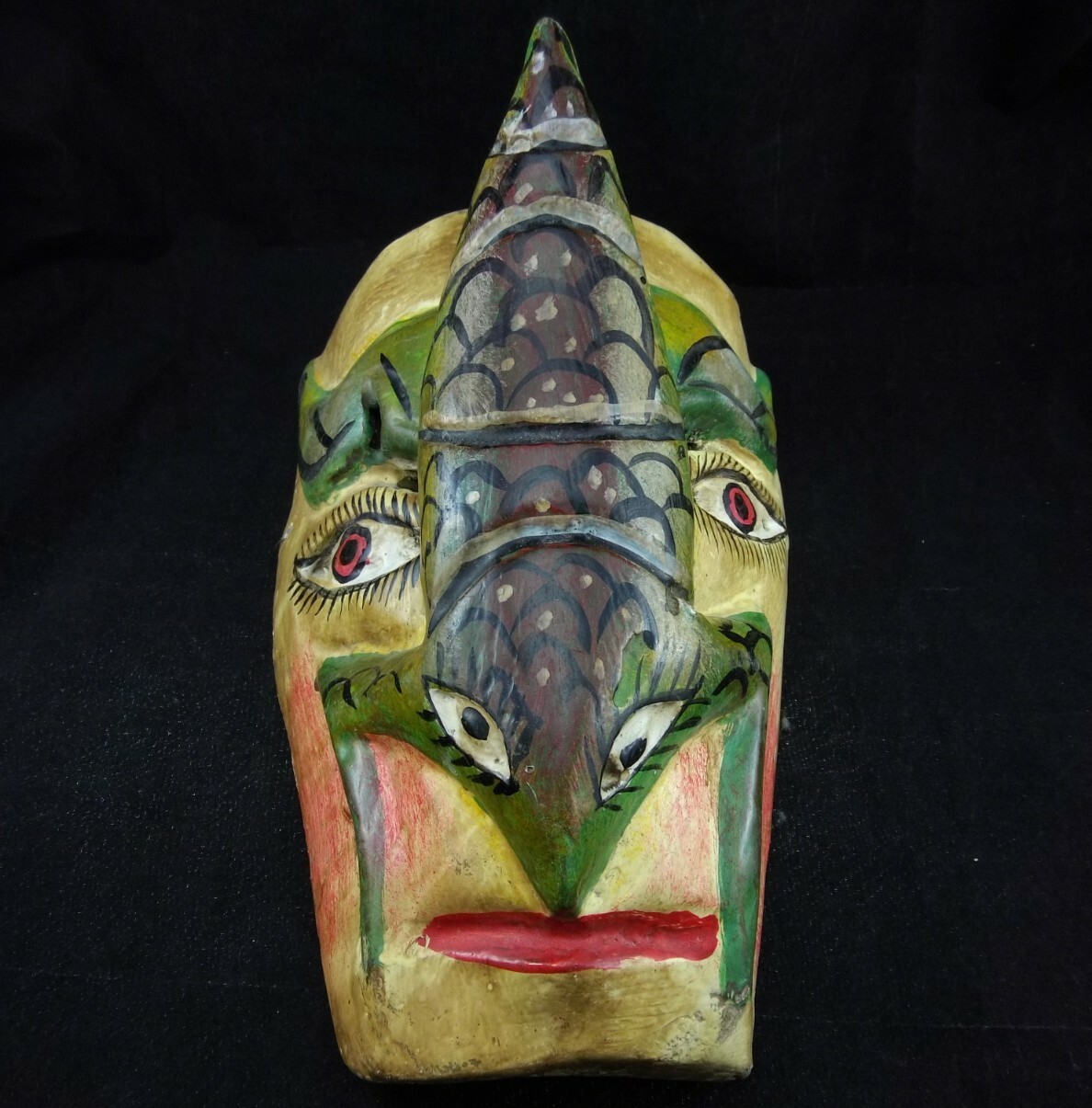 11" Vintage Guerrero Mexican Nahua Folk Art Carved Wood Insect Mask ...