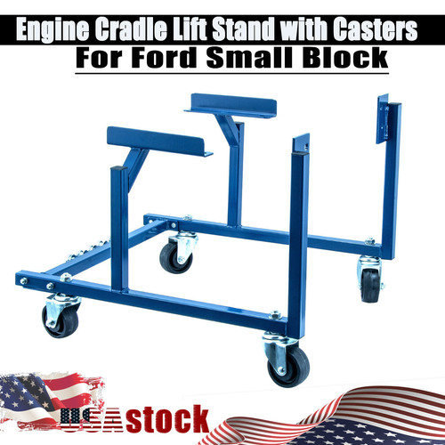 1000LBS Engine Cradle Lift Stand with Casters For Ford Small Block Blue ...