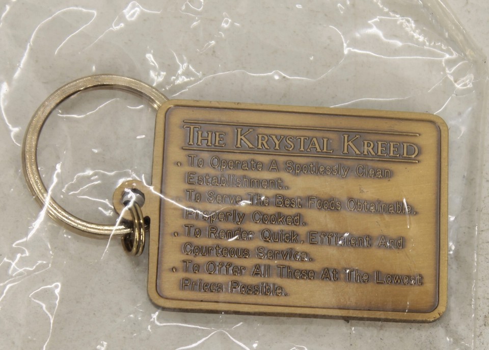 VINTAGE 1980'S KRYSTAL RESTAURANT BRASS EXECUTIVE MANAGEMENT KEY RING ...