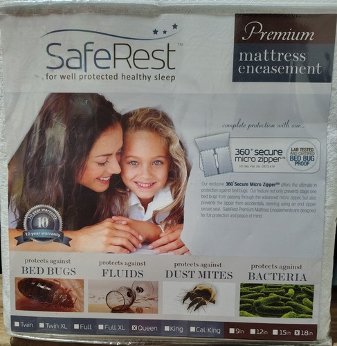 Mattress Protector SafeRest Zippered Premium 15-18" Waterproof Bed ...