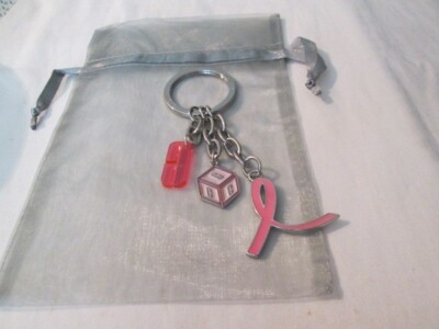 CLINIQUE BREAST CANCER AWARENESS KEYCHAIN W/ORGANZA GIFT BAG | eBay