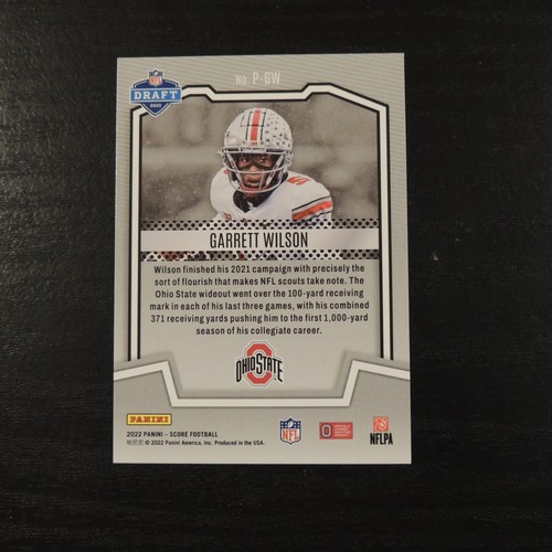 2022 Garrett Wilson Rookie Card Panini Protential Card Panini Score #P ...