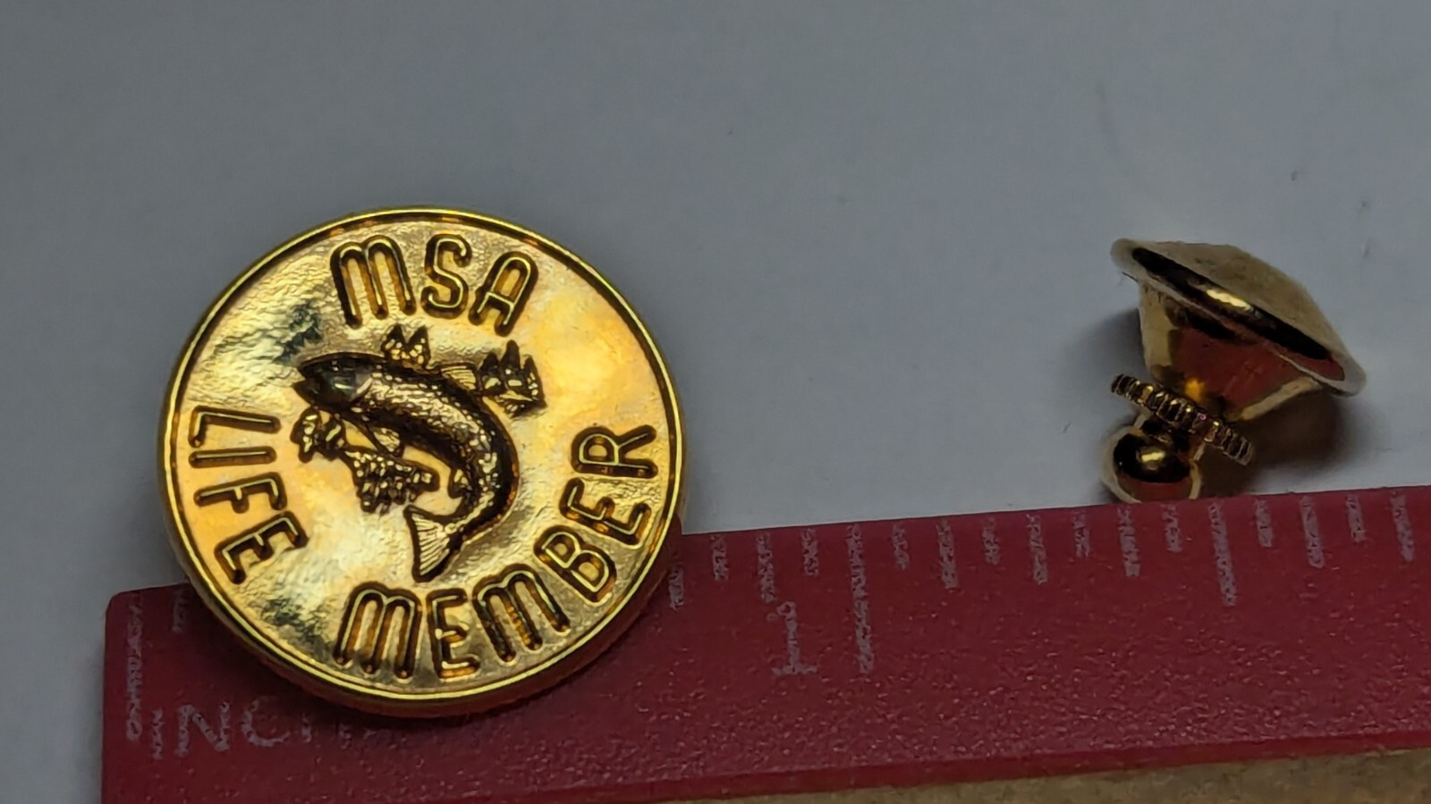 VINTAGE 10K YELLOW GOLD MSA LIFE MEMBER PIN MIRAMICHI SALMON ...