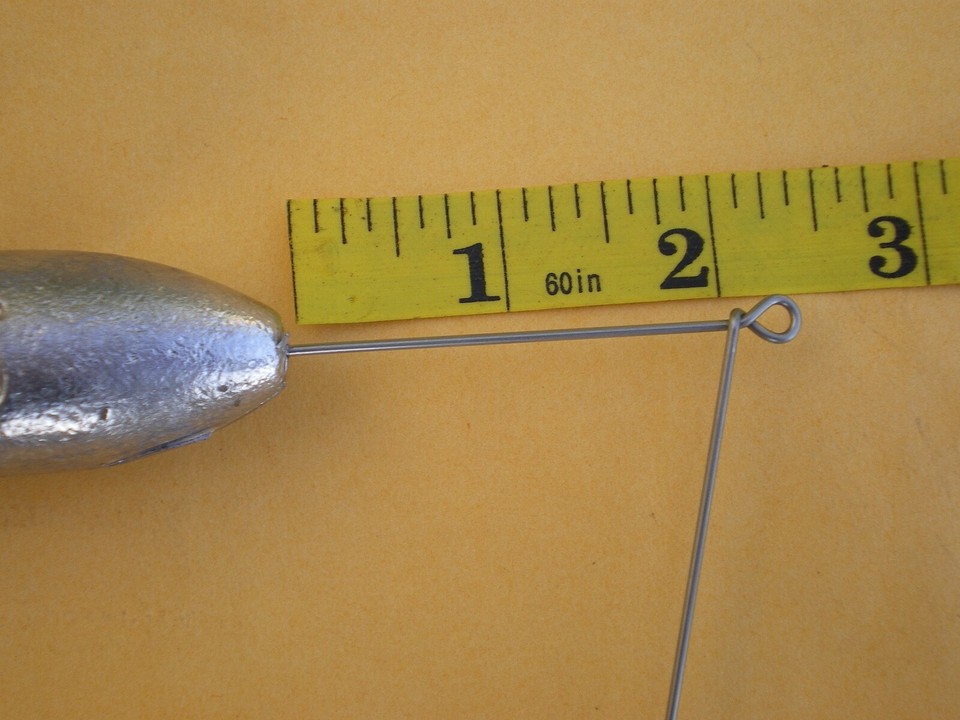 5 PCS. BOTTOM BOUNCER SINKER 12 OZ. W/STAINLESS S. WIRE 051 X 10" LEG X ...