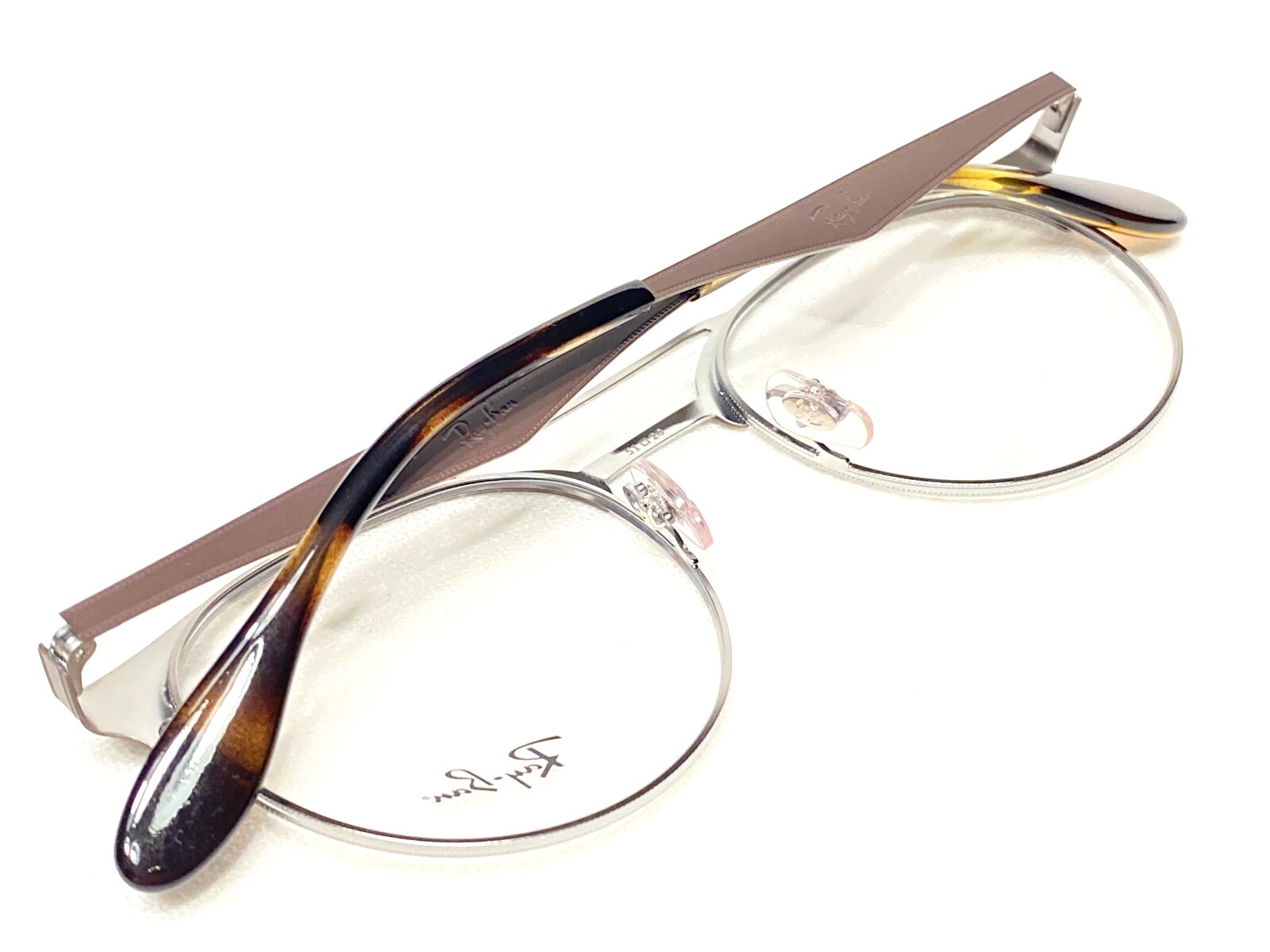 NEW Ray Ban RB3545V 2912 Brown & Silver Round Modern Eyeglasses Frames ...