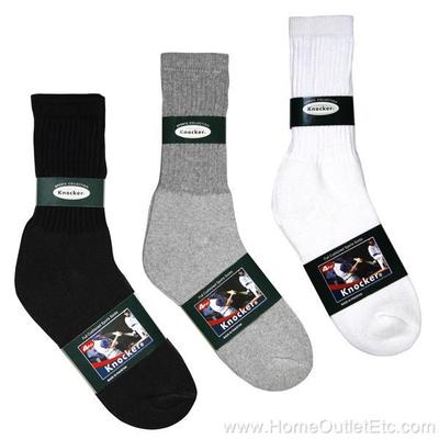 12 Pairs Knocker Crew Length Full Cushioned Sports Socks Unisex Plain ...