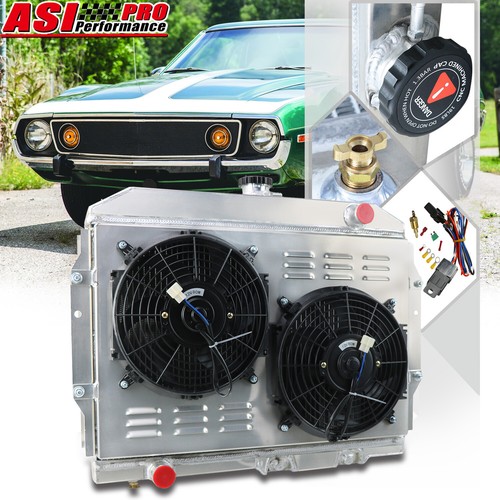 3Row Radiator+Shroud fan For 68-74 AMC Ambassador/Javelin AMX/SST/DPL ...