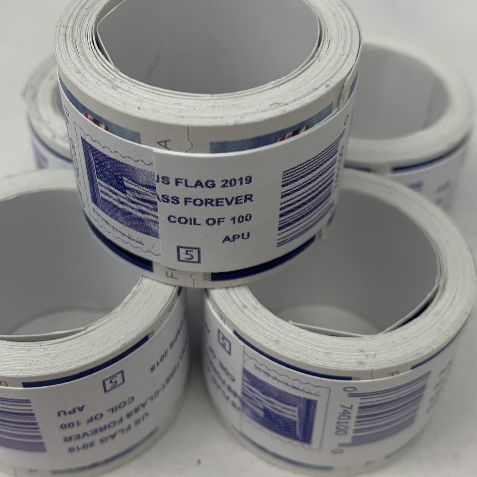 Lot Of 5 Rolls, 100 USPS 2019 POSTAGE Coils | eBay