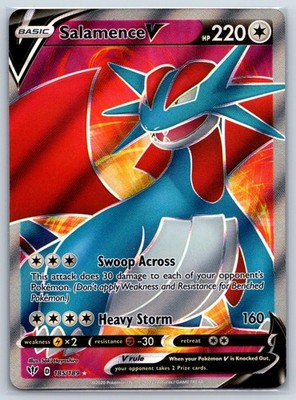 Salamence V (Full Art) Darkness Ablaze 185/189 Ultra Rare Pokemon Card ...