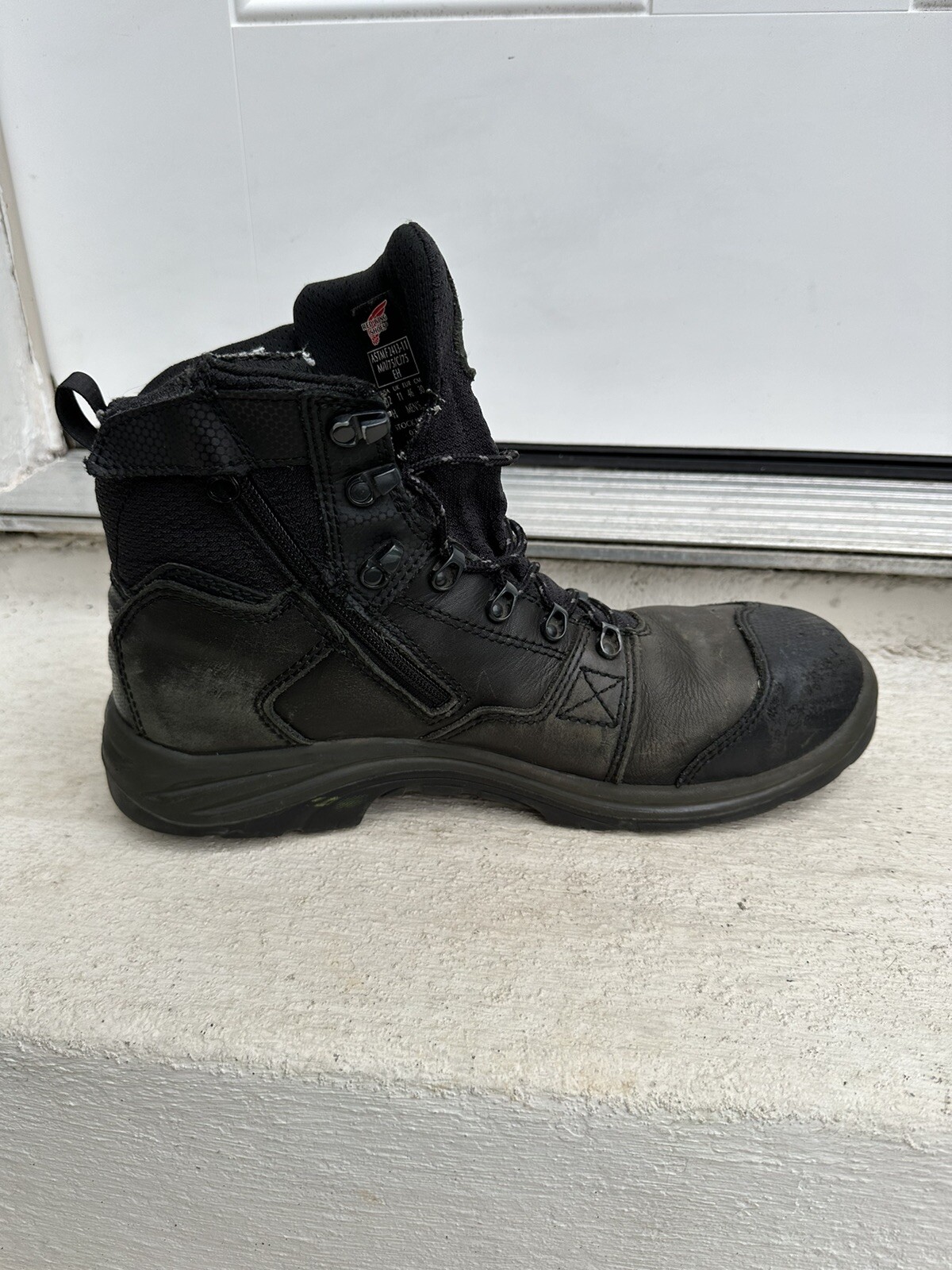 Red wing steel toe work construction boots black size… - Gem