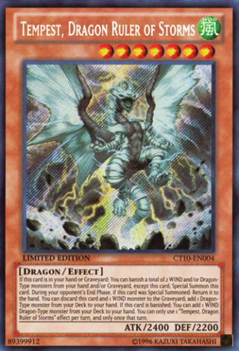 Yugioh - Tempest, Dragon Ruler of Storms - CT10-EN004 - Secret Rare NM ...
