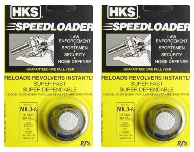 2 Pack HKS MK3A Speed Loader 38/357 Colt MK3 MK5 King Cobra 6 shot Free ...