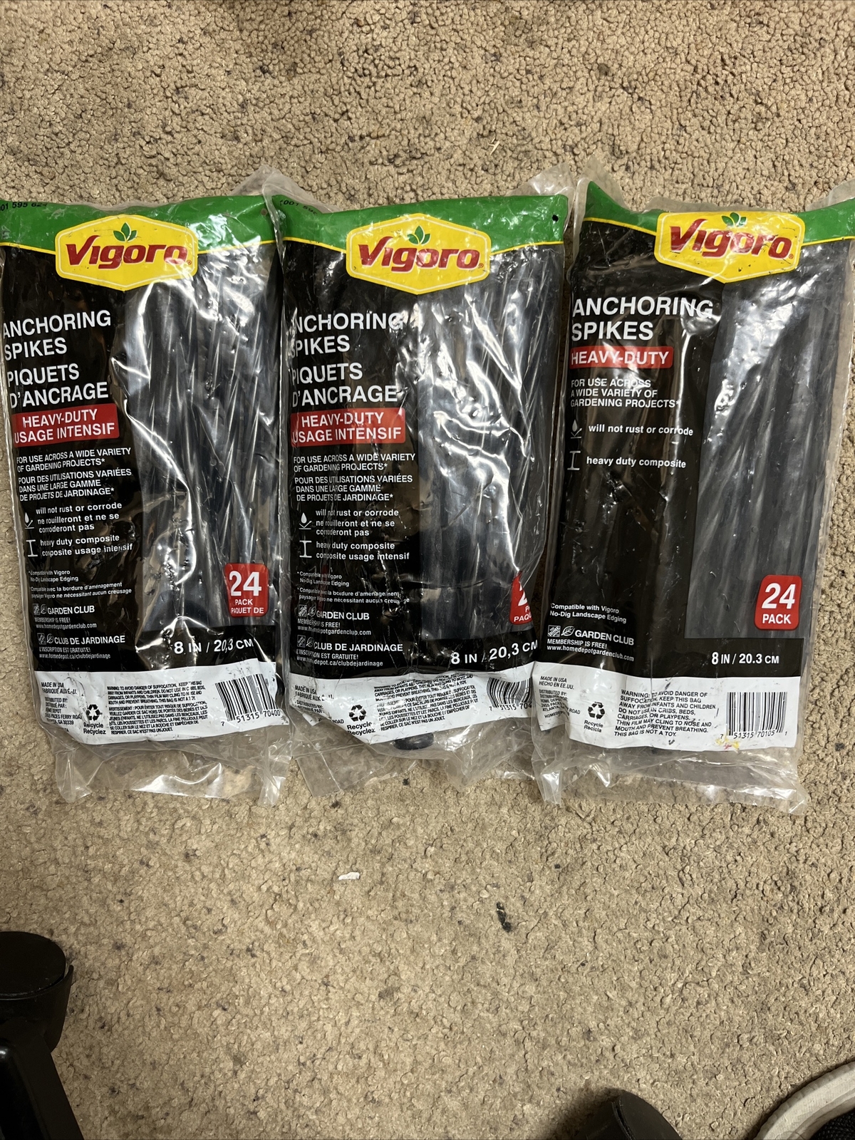 Vigoro Anchoring Spike Garden Edging Edger Landscape Heavy Duty 8 Inch ...