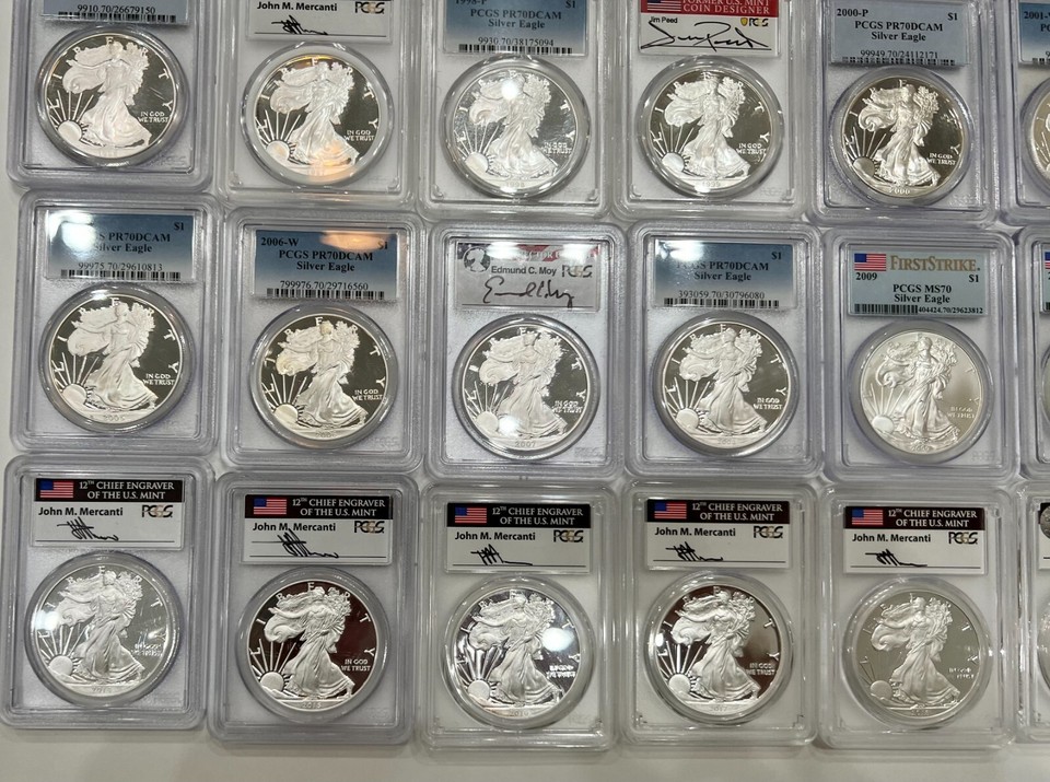 American Silver Eagle Complete Set 1986-2023 PCGS PR70 DCAM Incl ...