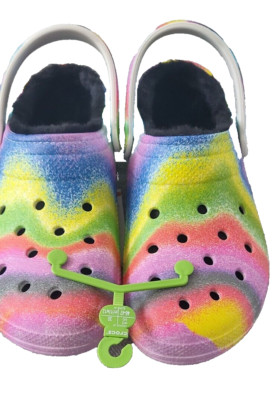 Crocs Men's Classic Lined Spray Dye Multi-Color Clog Size 12 | eBay