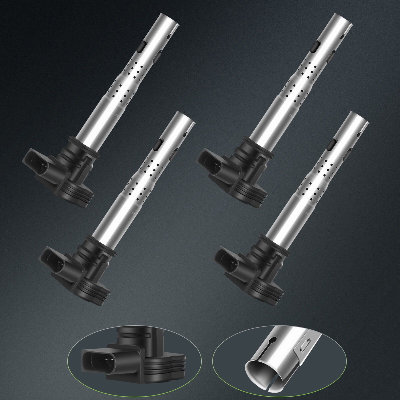 Set of 4 Brand New Ignition Coils for Audi A3 A4 A6 RS4 TT VW Beetle ...