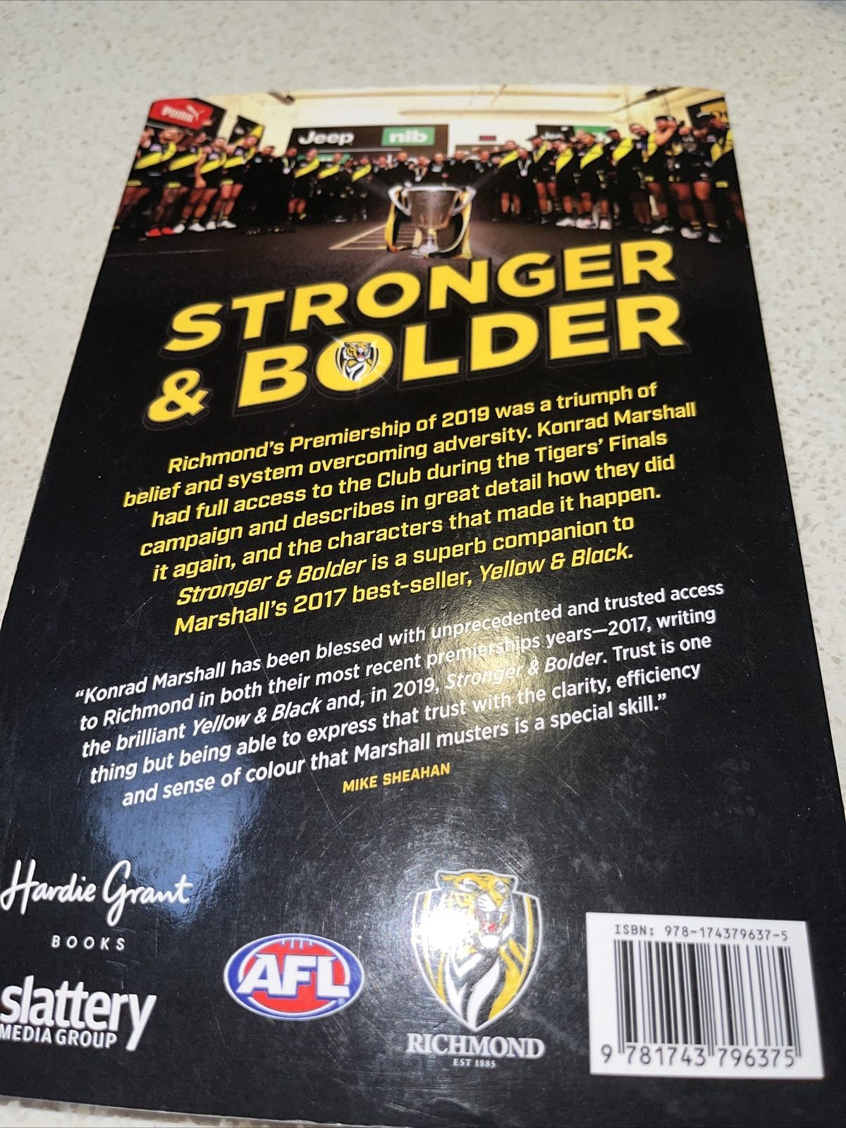 Stronger & Bolder Paperback Book by Konrad Marshall Richmond AFL 2019 ...