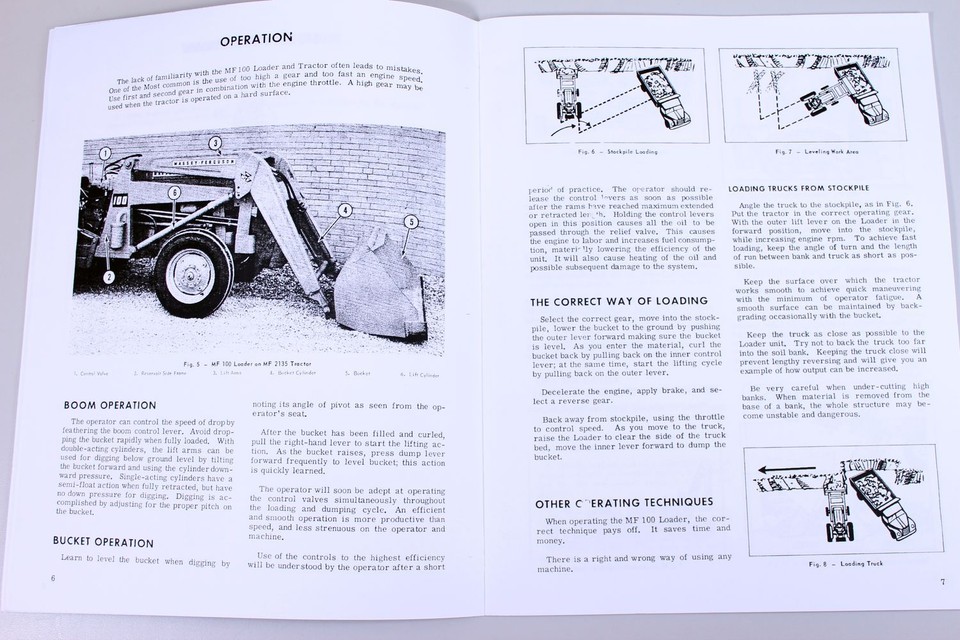 Massey Ferguson Mf 100 Loader Operators Owners Manual Mf 35 50 65 202 ...