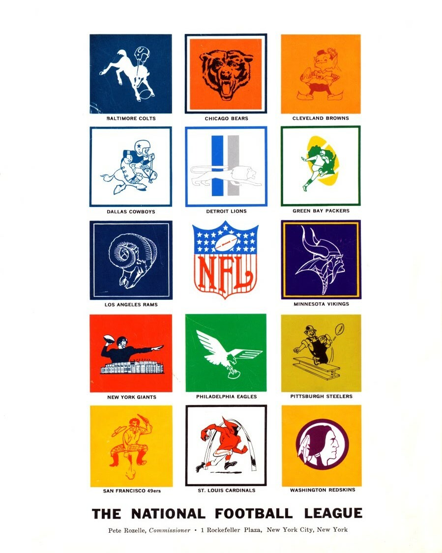 Classic Nfl Logos From 1964 Grayflannelsuitnet