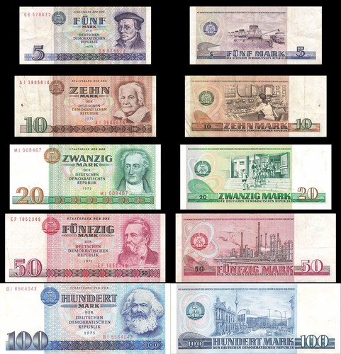DDR Banknotes Set 5, 10, 20, 50 + 100 Marks 1971 To 1975 | eBay