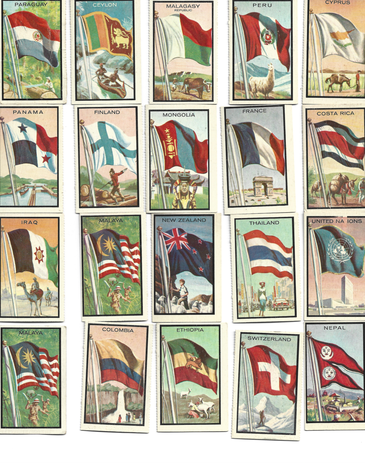 26- 1963 Topps - Country Flags Midgees- GOOD CONDITION | eBay