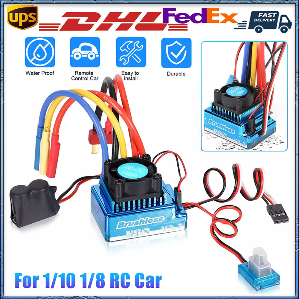 120A Brushless ESC Electric Accessories For 1/10 1/8 RC Car Speed ...