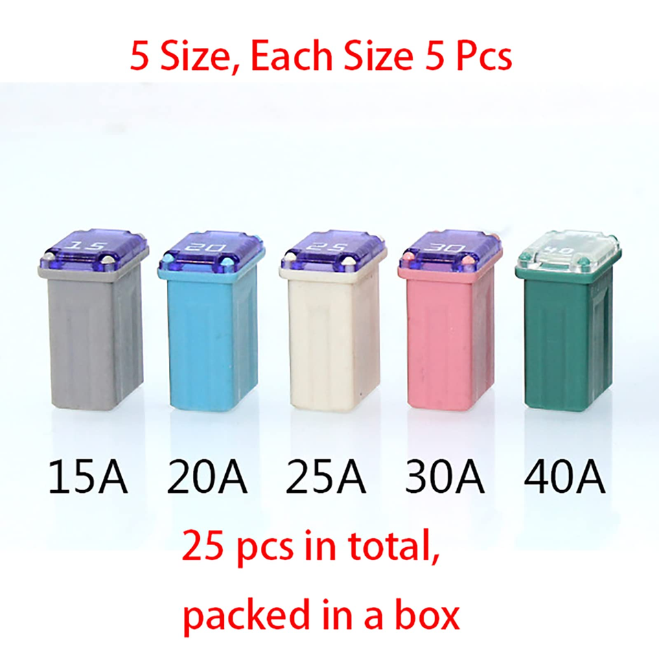 25x Slow Blow Micro Cartridge Fuse Assortment 15-40A MCASE - FMM Type ...