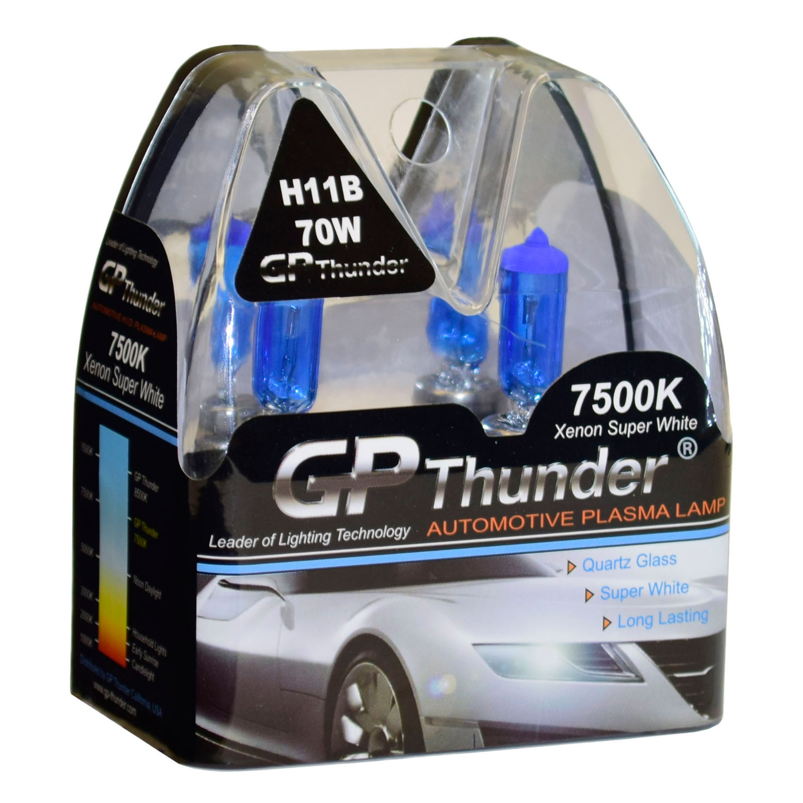 GP-Thunder 7500K H11B Super White Xenon Light Bulbs High Wattage GP75 ...