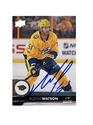 2017-18 Upper Deck Hockey #353 Austin Watson Predators Signed Auto | eBay